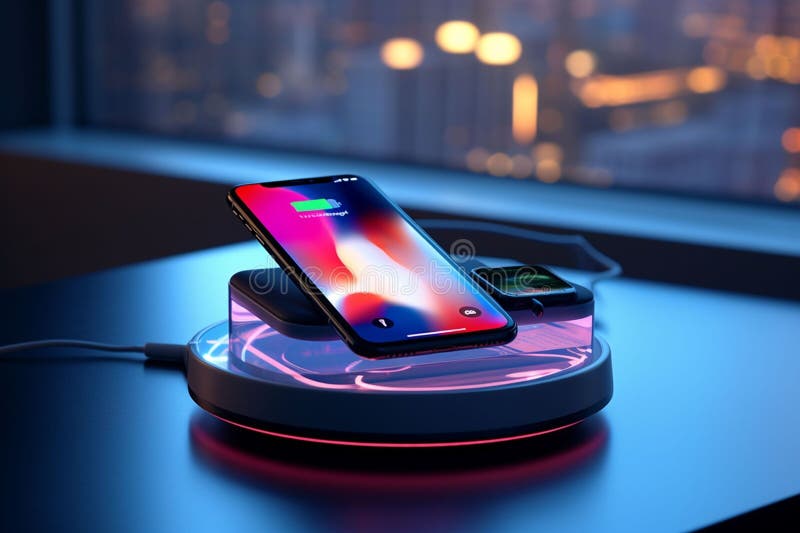 Floating Wireless Charging Station for Multiple Stock Illustration ...