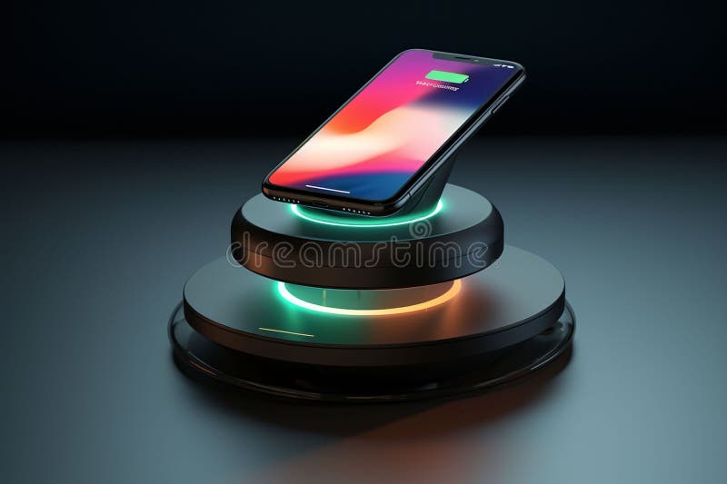 Floating Wireless Charging Station for Multiple Stock Illustration ...