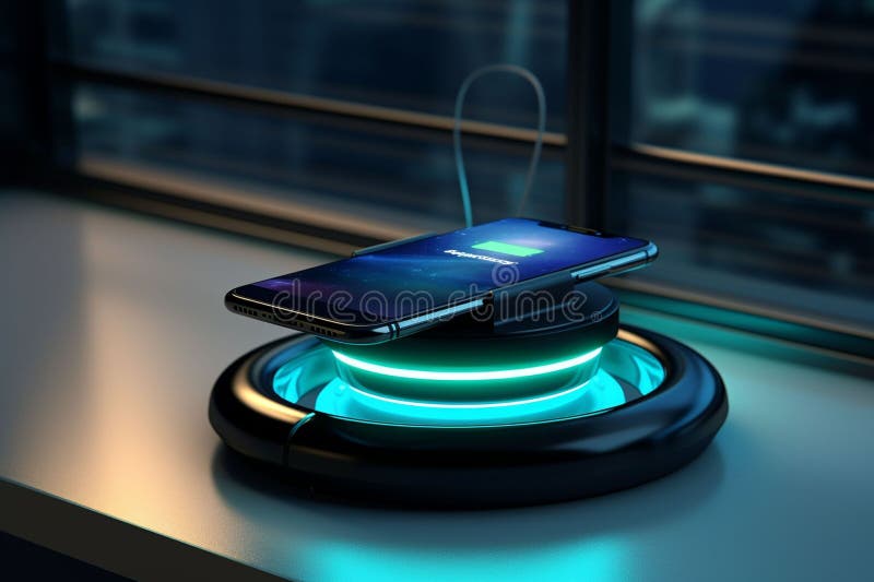 Floating Wireless Charging Station for Multiple Stock Illustration ...