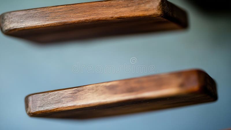 Floating Wooden Blocks, Studio Shot, Blurred Background, Product ...