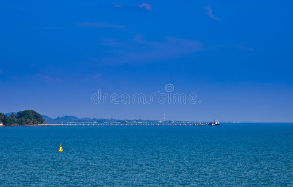 Floating Yellow Beacon Blue Sea Stock Image - Image of mark, guide ...