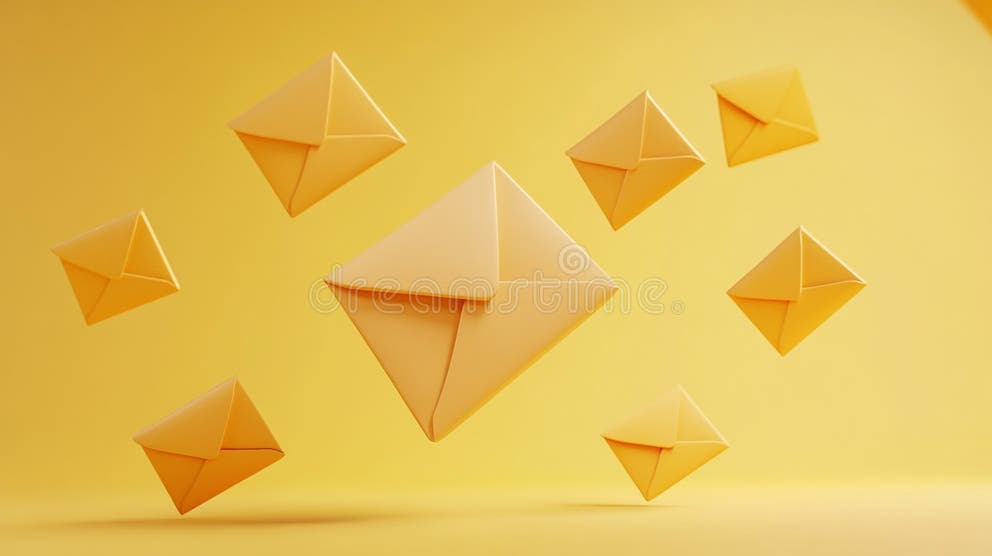 Floating Yellow Envelopes Create a Bright and Cheerful Atmosphere in ...