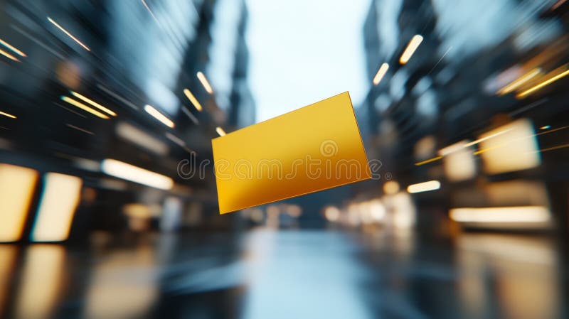 Floating Yellow Rectangle in Urban Abstract Setting Creates Dynamic ...