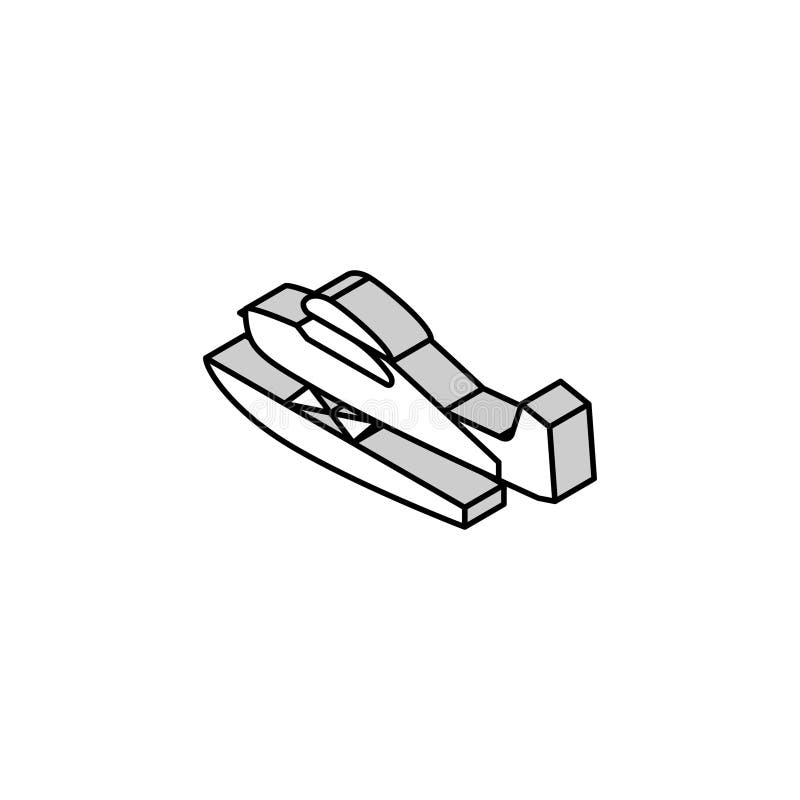 Floatplane Airplane Aircraft Isometric Icon Vector Illustration Stock ...