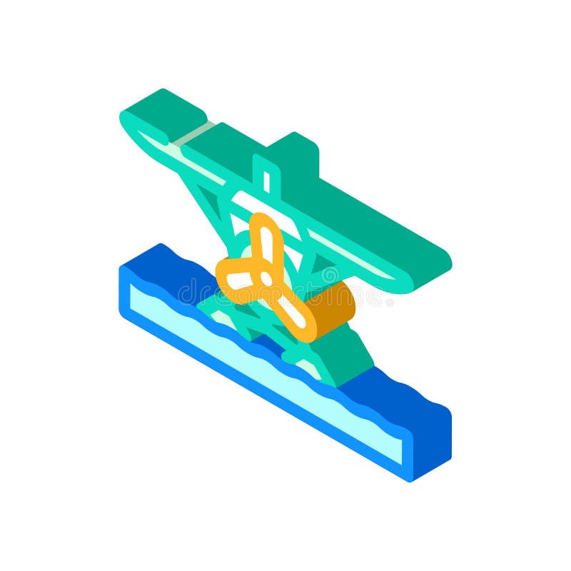 Floatplane Airplane Aircraft Isometric Icon Vector Illustration Stock ...