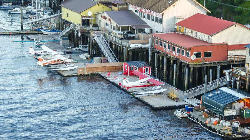 Floatplanes Docked at Ketchikan Alaska Stock Photo - Image of river ...