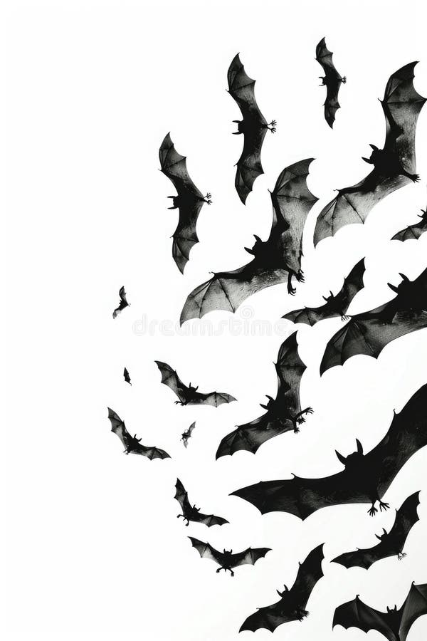 Flock of bats in flight stock image. Image of outdoors - 377165895