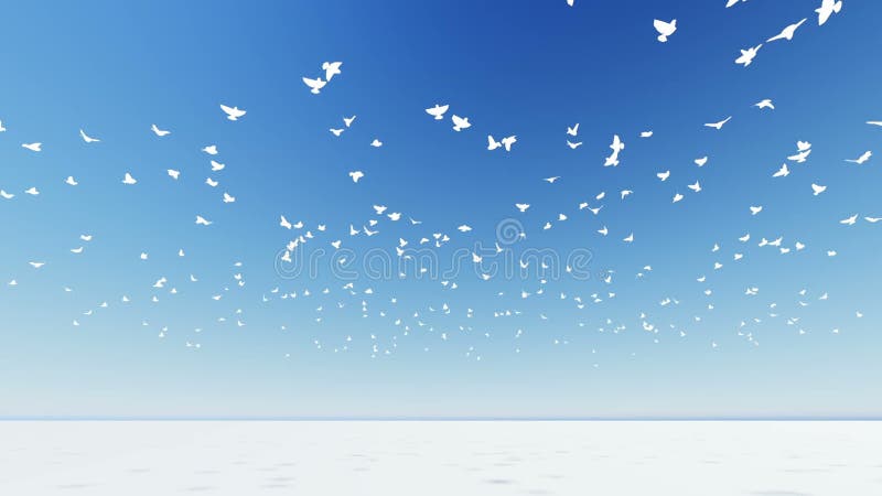 Flock of Birds Flying Across the Screen Stock Video - Video of flapping ...