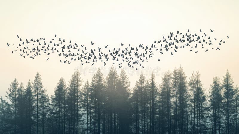 Creative Transformation of a Flock of Birds into a Ridge of Pine Trees ...