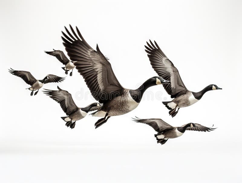 Flock of Canada Geese Made with Generative AI Illustration Stock ...