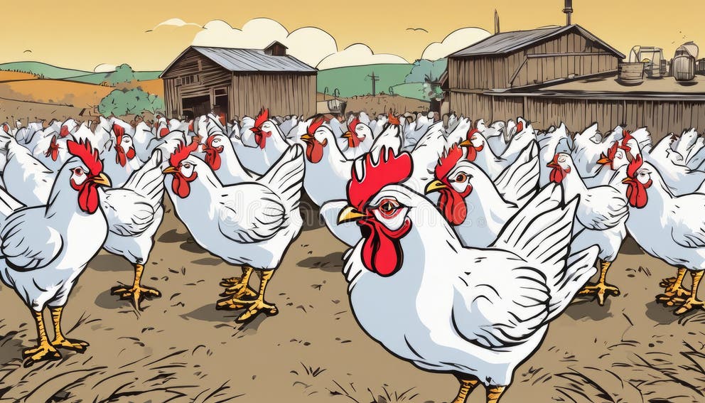 Chicken Flock Poultry Yard Stock Illustrations – 65 Chicken Flock ...