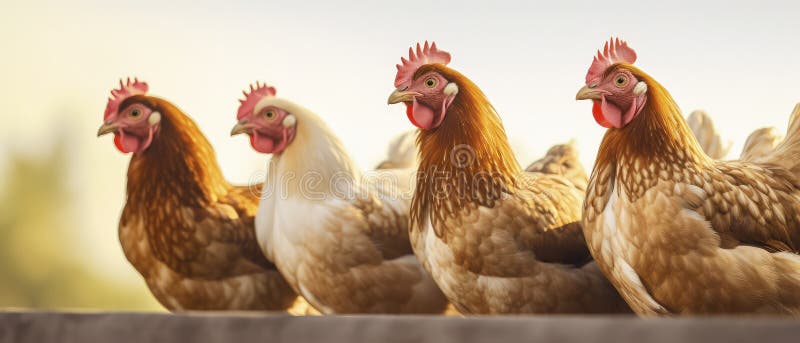 Group of Chickens Standing Together Stock Image - Image of harmony ...