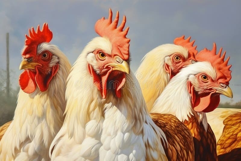 Flock of chickens stock illustration. Illustration of generative ...