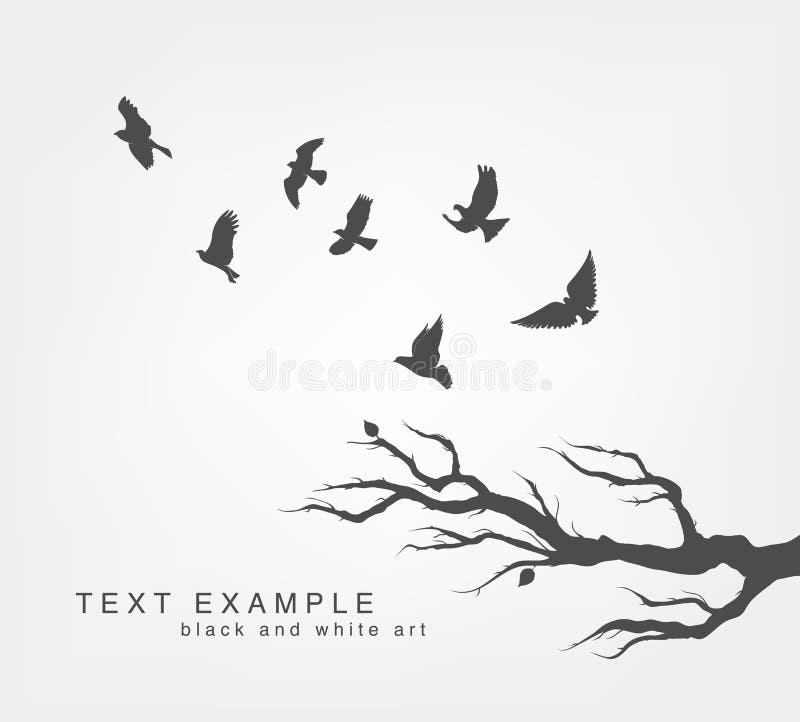 Flock Flying Birds Tree Branch Tree Stock Illustrations – 592 Flock ...