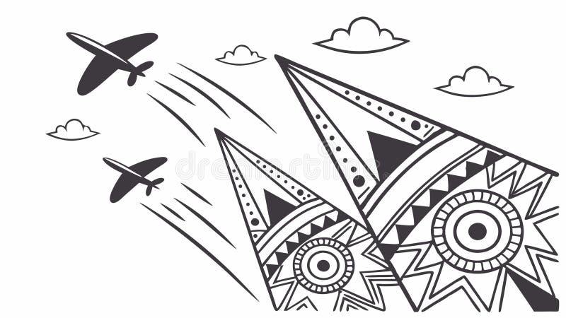 Flock of Paper Airplanes Flying Illustration, Direction, Movement ...