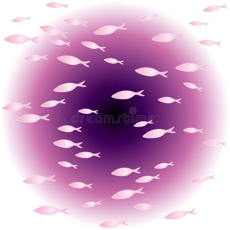 A Flock of Pink Fish on a Round Gradient Seamless Pattern Stock Vector ...