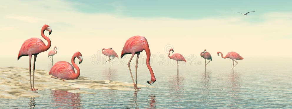 Pink Flamingos Flock Stock Illustrations – 1,962 Pink Flamingos Flock ...