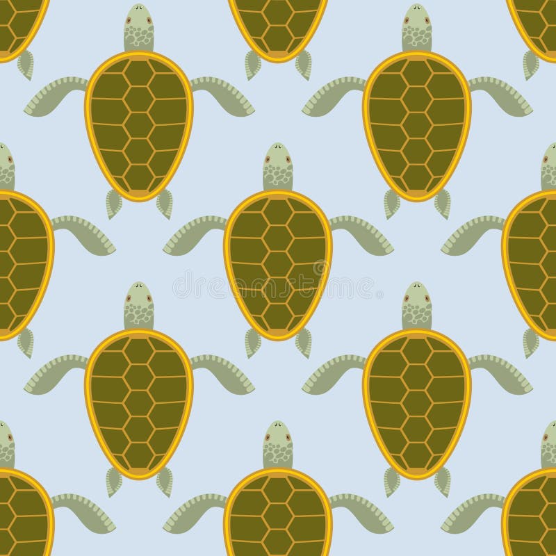 Sea Turtle Seamless Pattern. Watercolor Sea Animal Illustration ...