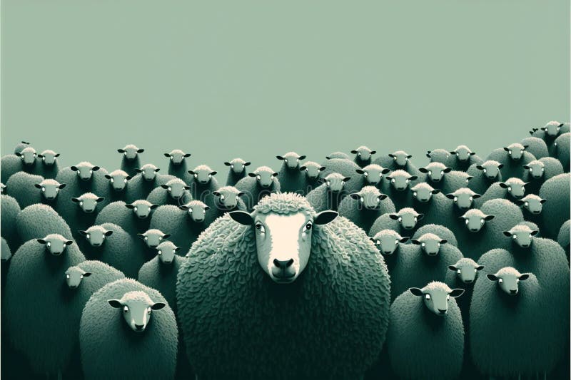 Crowd Sheep Farm Stock Illustrations – 200 Crowd Sheep Farm Stock ...