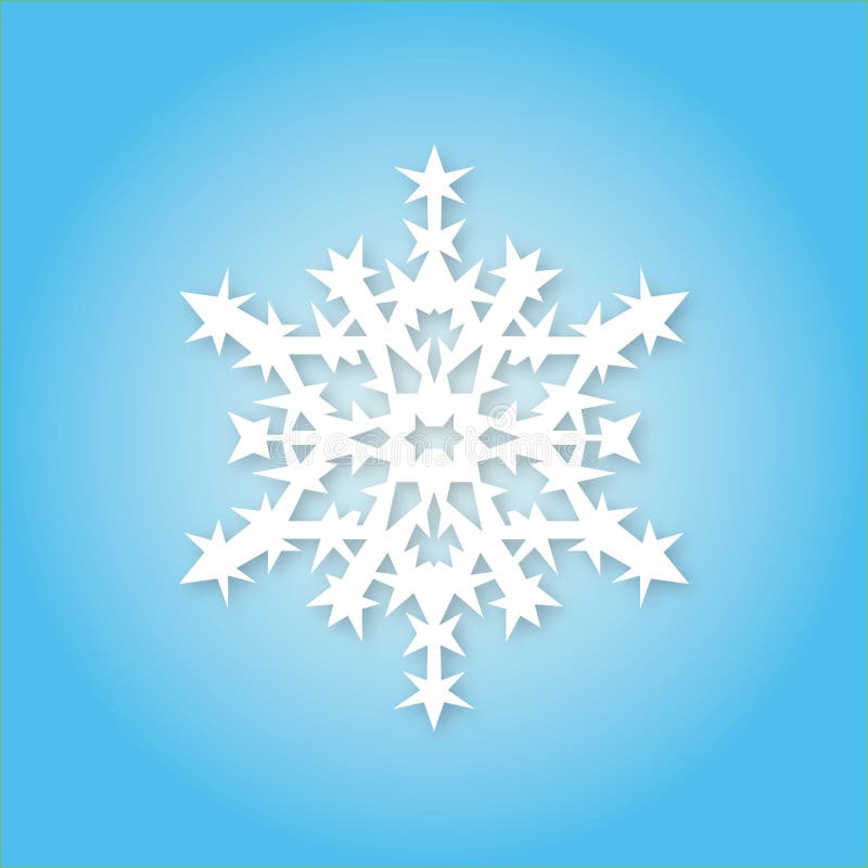 Flocon De Neige Blanc Sur Le Fond Bleu Illustration Stock ...