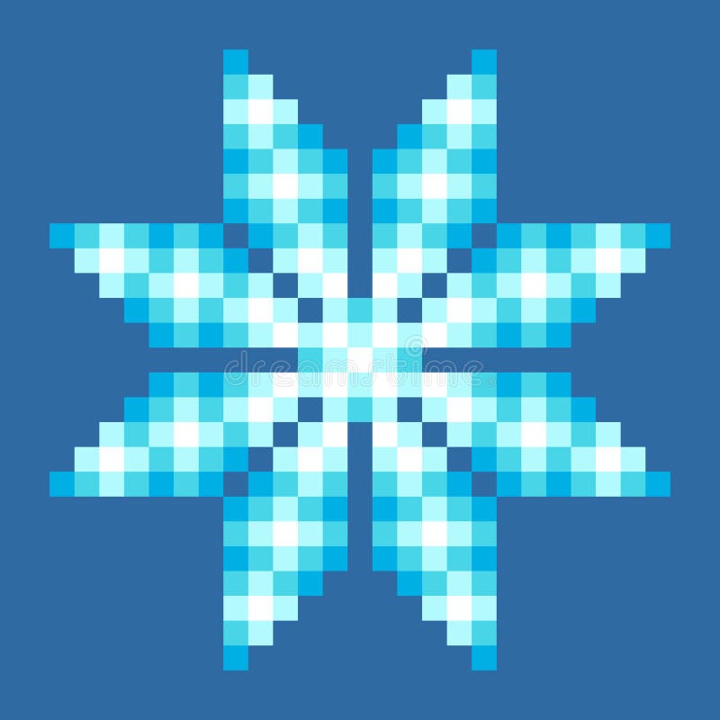 Flocon De Neige Cristallin De Pixel à 8 Bits Illustration de Vecteur ...