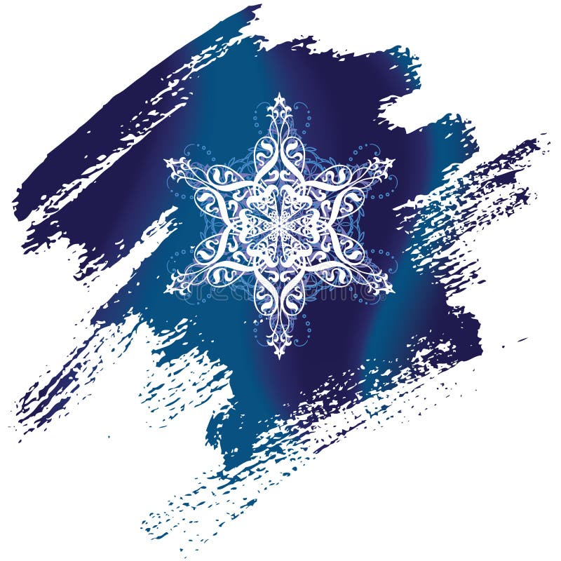 Flocon de neige peint illustration de vecteur. Illustration du rappes ...