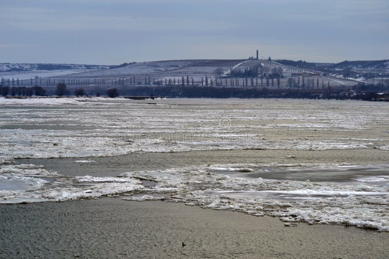 Floes on the Danube stock photo. Image of floes, locked - 86817612