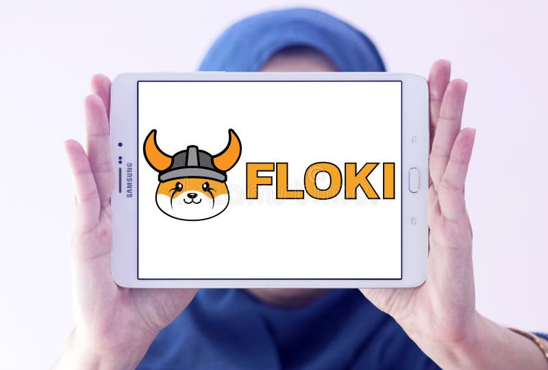 Floki Cryptocurrency logo editorial image. Image of ether - 297892605
