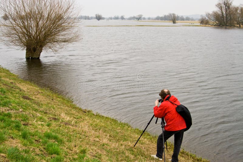 Wading through flood water editorial stock photo. Image of insurance ...