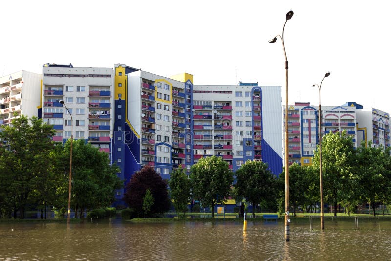 Flood in the city editorial stock image. Image of dolnoslaskie - 14539989