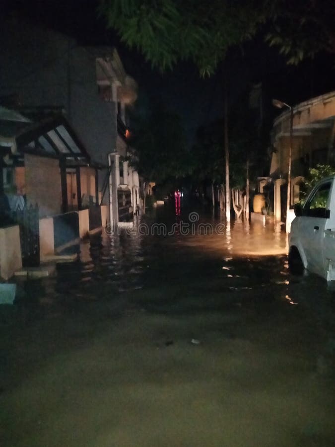 Flood Come at Night in My House Stock Image - Image of alley, flood ...