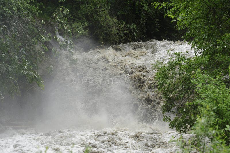 Flood, a Destructive Natural Phenomenon Stock Image - Image of downpour ...
