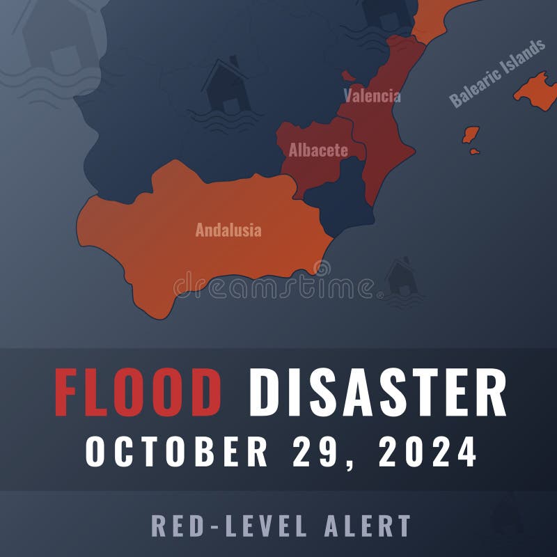 Flood Disaster in Spain Information Illustration Stock Vector ...