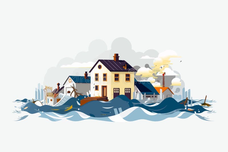 Flood Disaster Vector Flat Minimalistic Isolated Illustration Stock ...