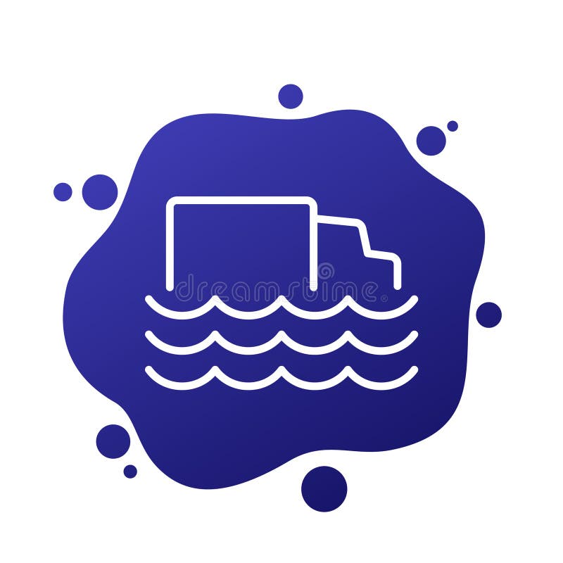 Flood, Drowning Truck Icon, Line Vector Stock Vector - Illustration of ...
