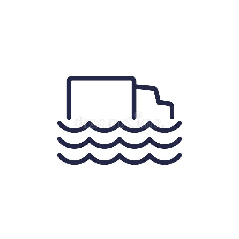 Flood, Drowning Truck Line Icon Stock Vector - Illustration of street ...