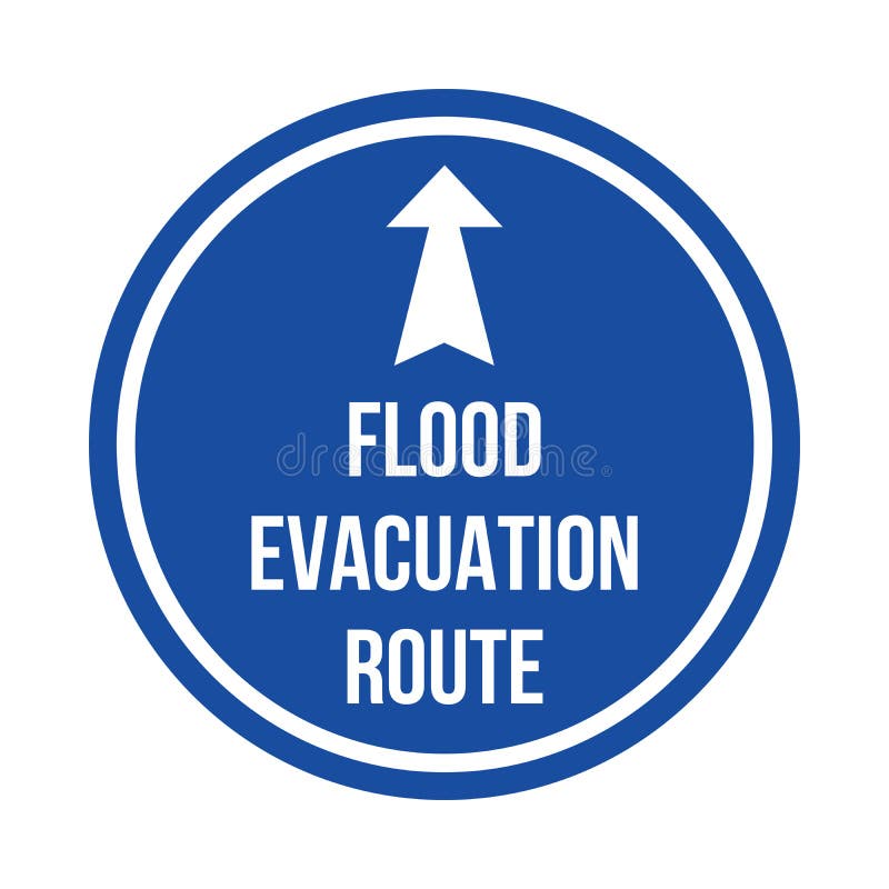 Flood Evacuation Route Symbol Stock Illustration - Illustration of ...