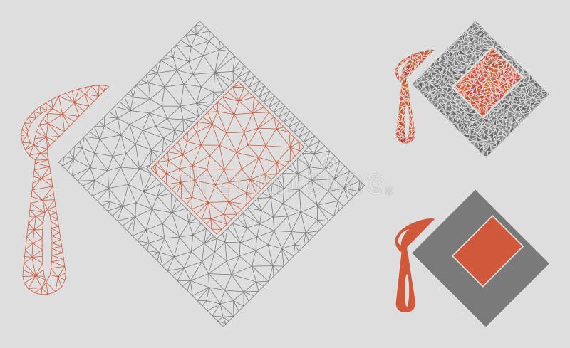 Flood Fill Vector Mesh 2D Model and Triangle Mosaic Icon Stock Vector ...