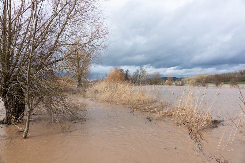 Farmland Flooded Due To Storm Damage Stock Image - Image of aerial ...