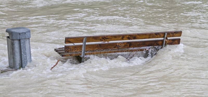 Flood Level Water Depth Marker Post Stock Image - Image of indicator ...