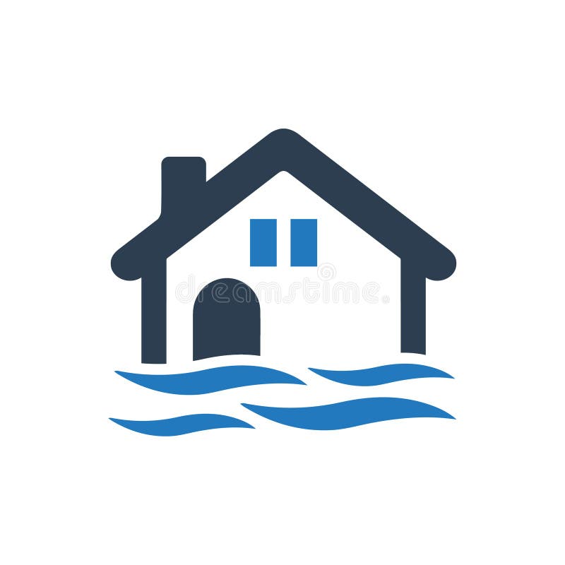 Flood Icon stock vector. Illustration of home, flood - 120492899