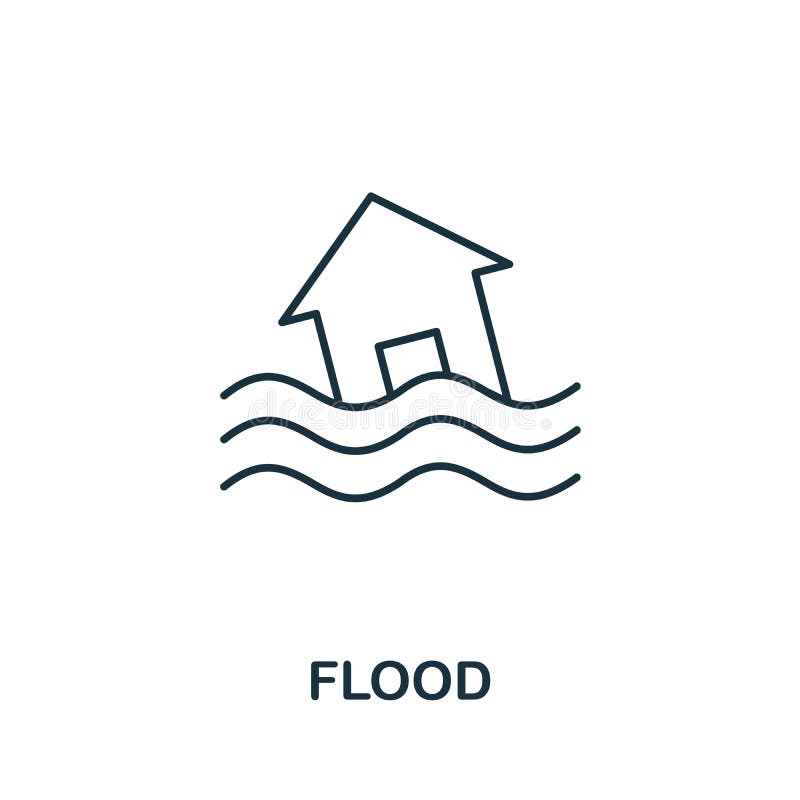 Flood Icon. Simple Element from Natural Disaster Collection. Creative ...