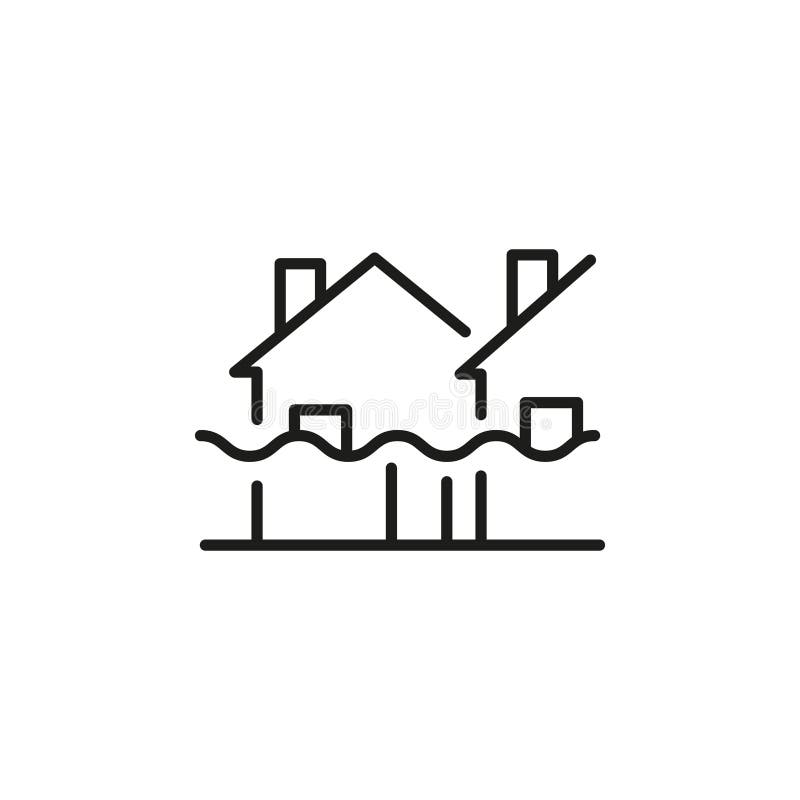 Flood icon stock vector. Illustration of harmful, environment - 325937806