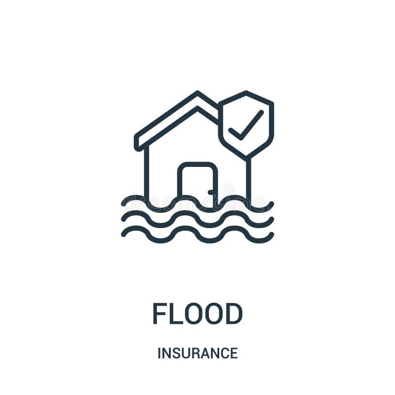 Flood Icon Vector from Insurance Collection. Thin Line Flood Outline ...
