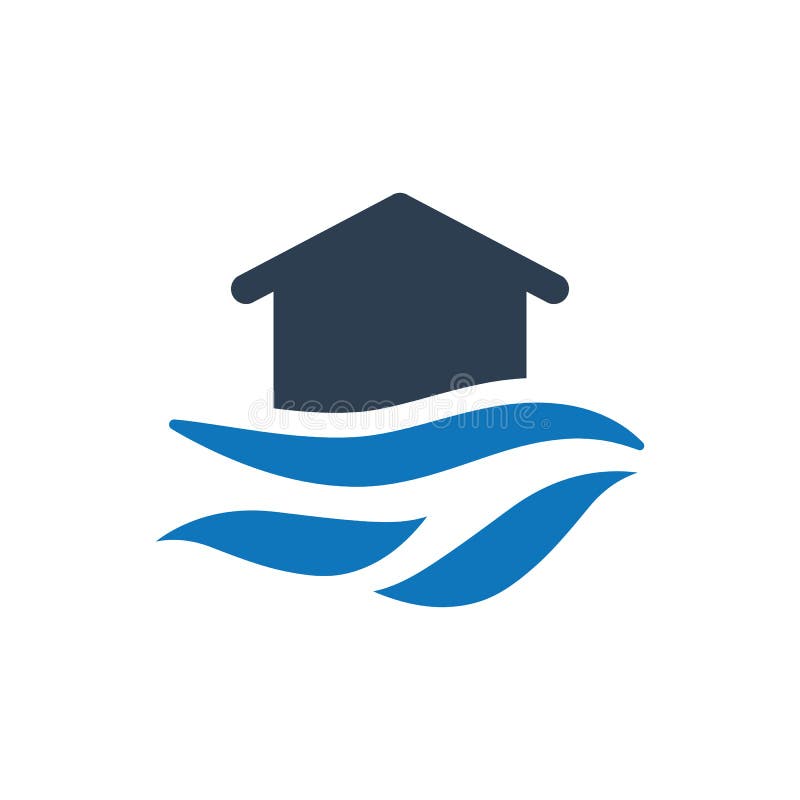 Flood Insurance Icon stock vector. Illustration of disaster - 128917577