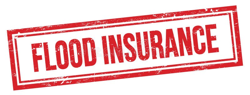 FLOOD INSURANCE Text on Black Red Sticker Stamp Stock Illustration ...