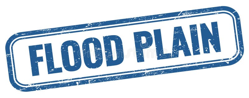 FLOOD PLAIN Text on Blue Grungy Vintage Stamp Stock Photo - Image of ...