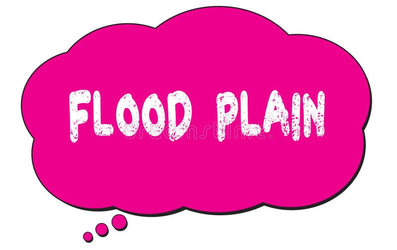 FLOOD PLAIN Text Written on a Pink Thought Bubble Stock Illustration ...