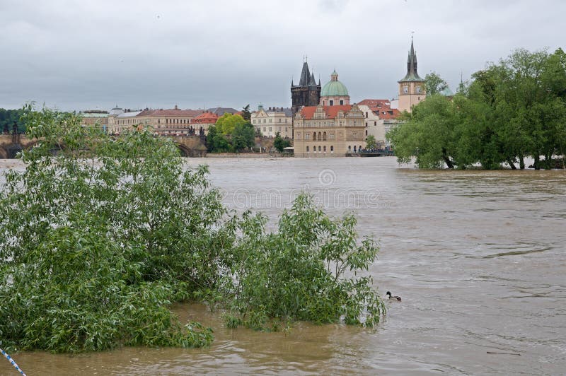 Flood in Prague editorial stock image. Image of hope - 31374359