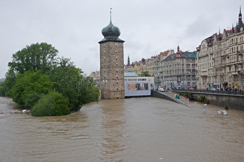 Flood in Prague editorial image. Image of emergency, rainclouds - 31413715